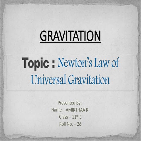 gravitation class 9 | PPT