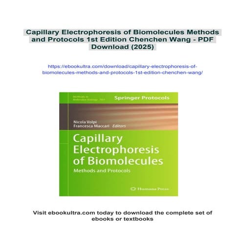 Capillary Electrophoresis of Biomolecules Methods and Protocols 1st Edition Chenchen Wang | PDF