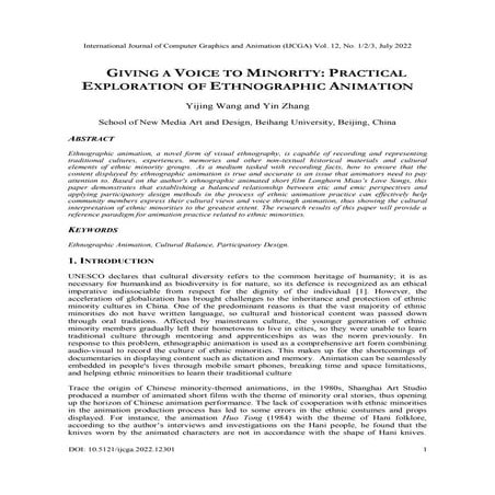 GIVING A VOICE TO MINORITY: PRACTICAL EXPLORATION OF ETHNOGRAPHIC ...