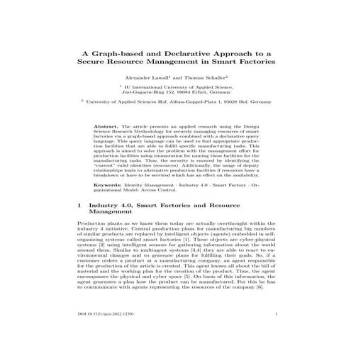 A Graph Based And Declarative Approach To A Secure Resource Management In Smart Factories Pdf 5483
