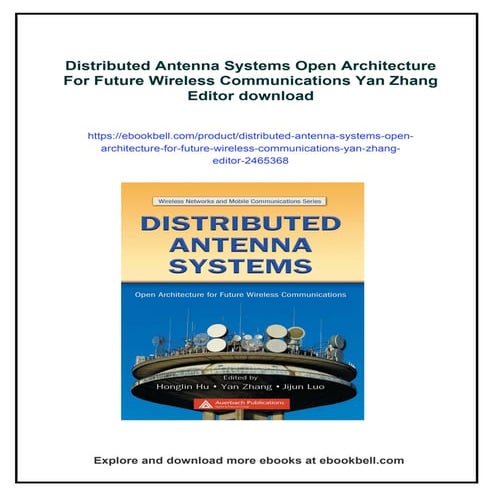 Distributed Antenna Systems Open Architecture For Future Wireless Communications Yan Zhang ...