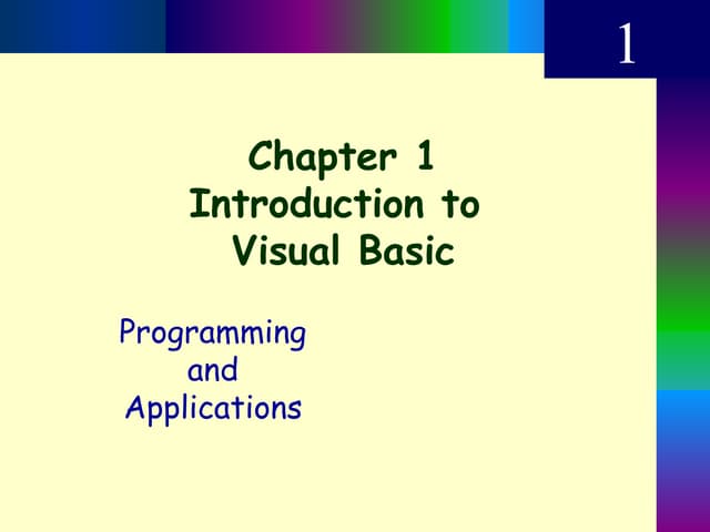 Advanced Programming Language(Visual basics) .ppt Advanced Programming Language(Visual basics) .ppt