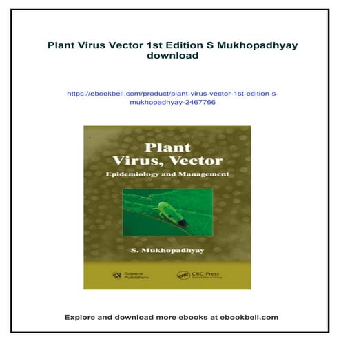 Plant Virus Vector 1st Edition S Mukhopadhyay | PDF