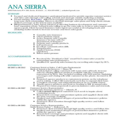 Resume Ana Sierra | PDF