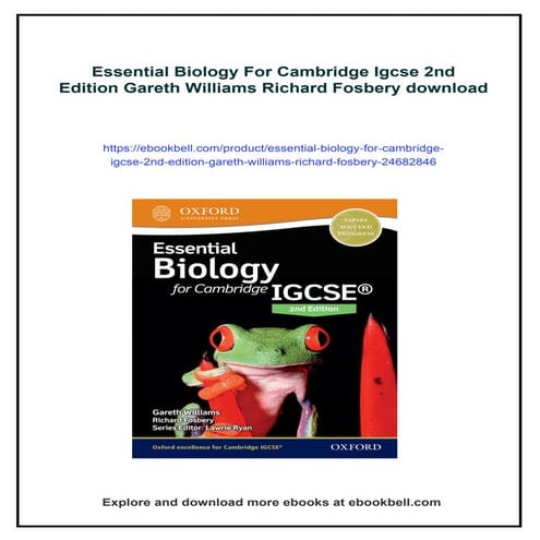 Essential Biology For Cambridge Igcse 2nd Edition Gareth Williams ...