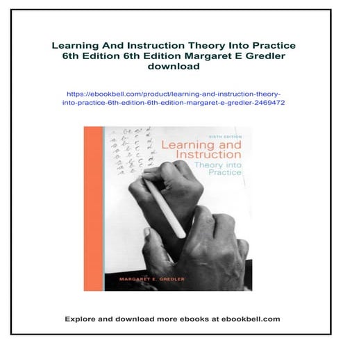 Learning And Instruction Theory Into Practice 6th Edition 6th Edition ...
