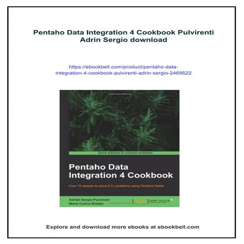 Pentaho Data Integration 4 Cookbook Pulvirenti Adrin Sergio | PDF