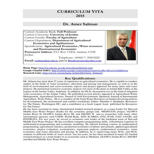 CV-Dr Amer Salman- 2015 | PDF