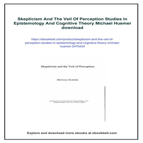 Skepticism And The Veil Of Perception Studies In Epistemology And ...