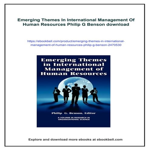 Emerging Themes In International Management Of Human Resources Philip G ...