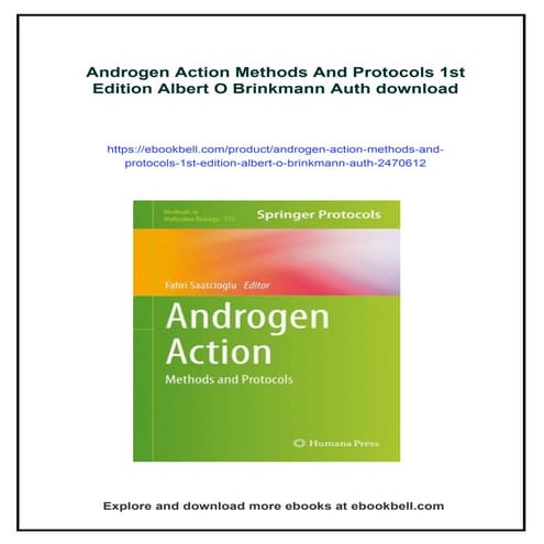 Androgen Action Methods And Protocols 1st Edition Albert O Brinkmann ...