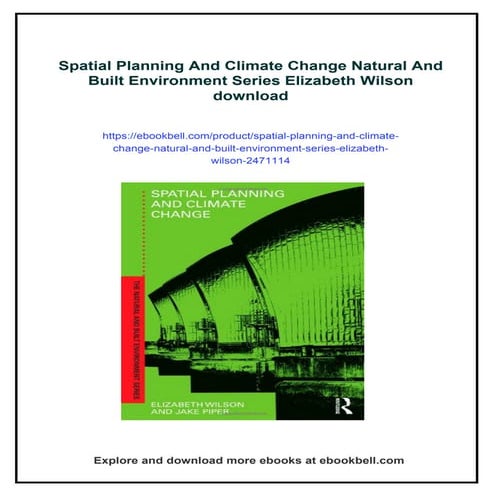Spatial Planning And Climate Change Natural And Built Environment ...