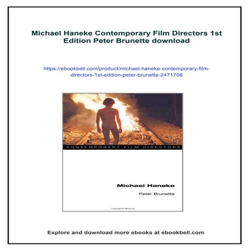 Michael Haneke Contemporary Film Directors 1st Edition Peter Brunette | PDF