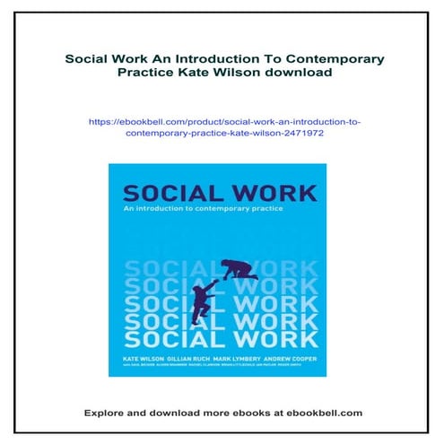 Social Work An Introduction To Contemporary Practice Kate Wilson | PDF