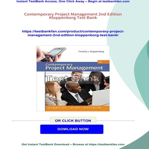 Contemporary Project Management 2nd Edition Kloppenborg Test Bank | PDF