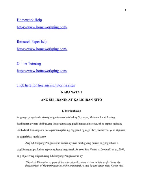 Thesis in Filipino Sample | PPTX