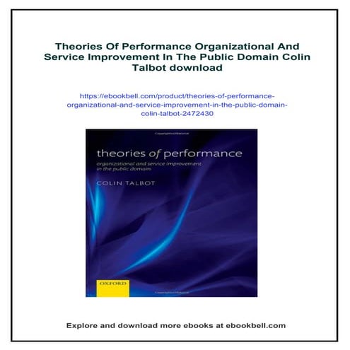 Theories Of Performance Organizational And Service Improvement In The ...