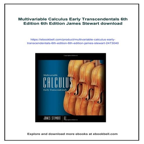 Multivariable Calculus Early Transcendentals 6th Edition 6th Edition ...