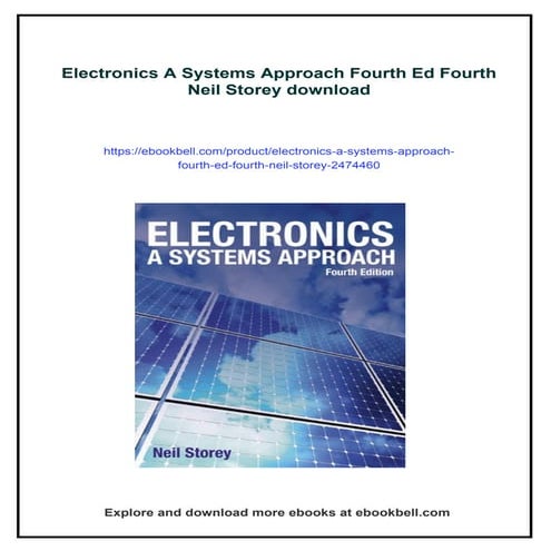 Electronics A Systems Approach Fourth Ed Fourth Neil Storey | PDF