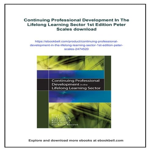 Continuing Professional Development In The Lifelong Learning Sector 1st ...