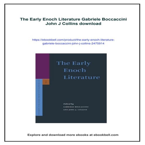 The Early Enoch Literature Gabriele Boccaccini John J Collins | PDF