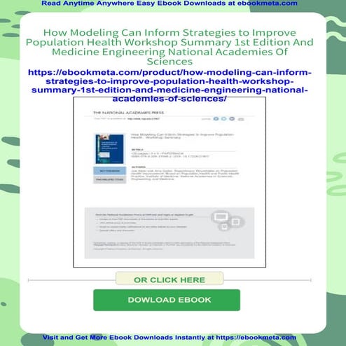 How Modeling Can Inform Strategies to Improve Population Health ...