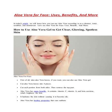 (123) aloe vera for face | DOCX