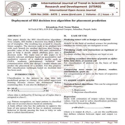 Deployment Of Id3 Decision Tree Algorithm For Placement Prediction Pdf