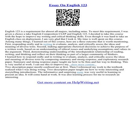 123 Essay | PDF