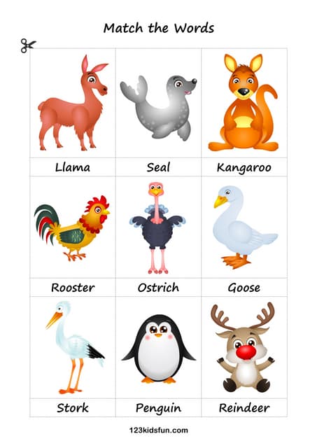 Match words and animals flashcards 1-2-3.pdf
