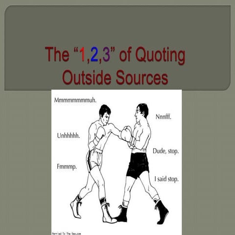 Quoting Outside Sources Using Sandwich or 1,2,3 Method | PPT