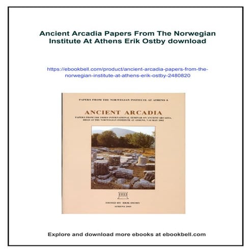 Ancient Arcadia Papers From The Norwegian Institute At Athens Erik ...