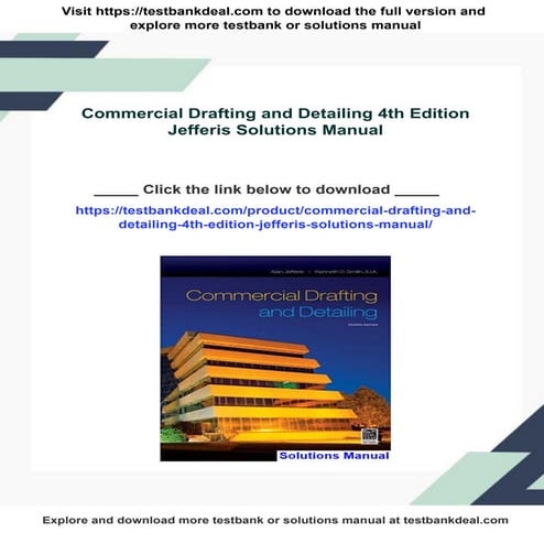 Commercial Drafting and Detailing 4th Edition Jefferis Solutions Manual ...