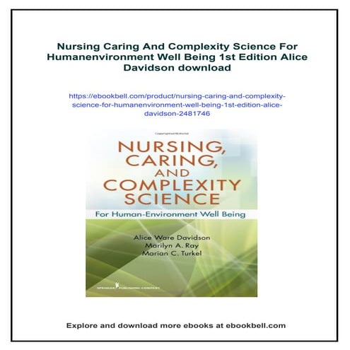 Nursing Caring And Complexity Science For Humanenvironment Well Being ...
