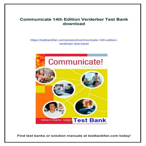 Communicate 14th Edition Verderber Test Bank | PDF