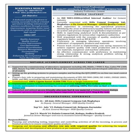 MK Mohan's - CV | DOCX
