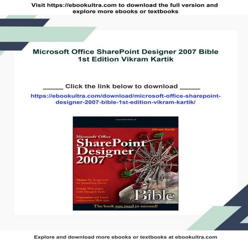 Microsoft Office SharePoint Designer 2007 Bible 1st Edition Vikram ...