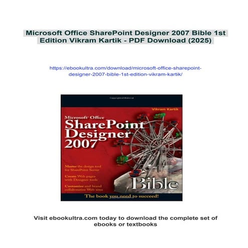 Microsoft Office SharePoint Designer 2007 Bible 1st Edition Vikram ...