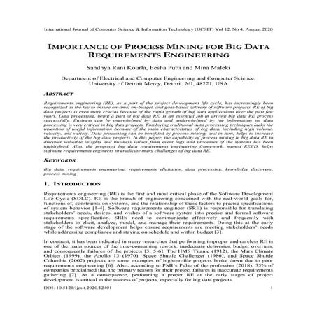 Importance of Process Mining for Big Data Requirements Engineering | PDF