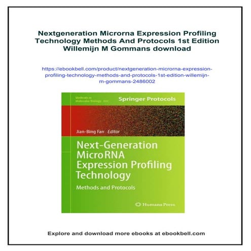 Nextgeneration Microrna Expression Profiling Technology Methods And Protocols 1st Edition ...