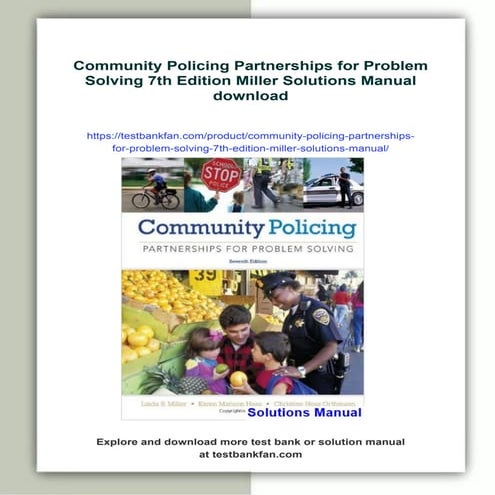 Community Policing Partnerships for Problem Solving 7th Edition Miller ...
