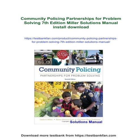 Community Policing Partnerships for Problem Solving 7th Edition Miller ...