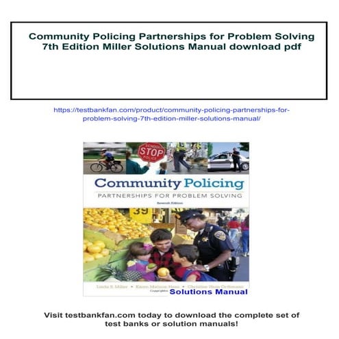 Community Policing Partnerships for Problem Solving 7th Edition Miller Solutions Manual | PDF