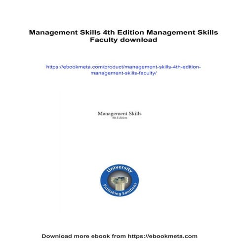 Management Skills 4th Edition Management Skills Faculty Pdf