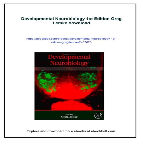 Developmental Neurobiology 1st Edition Greg Lemke | PDF