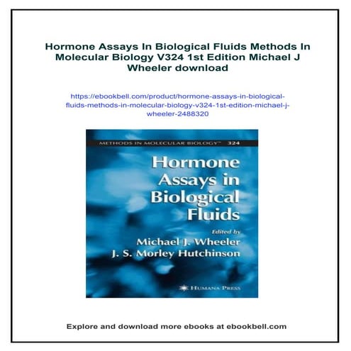 Hormone Assays In Biological Fluids Methods In Molecular Biology V324 ...