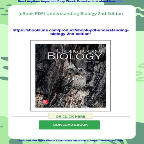(eBook PDF) Understanding Biology 2nd Edition | PDF