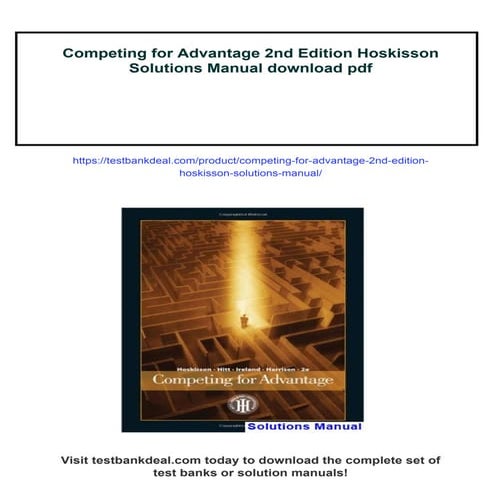 Competing for Advantage 2nd Edition Hoskisson Solutions Manual | PDF