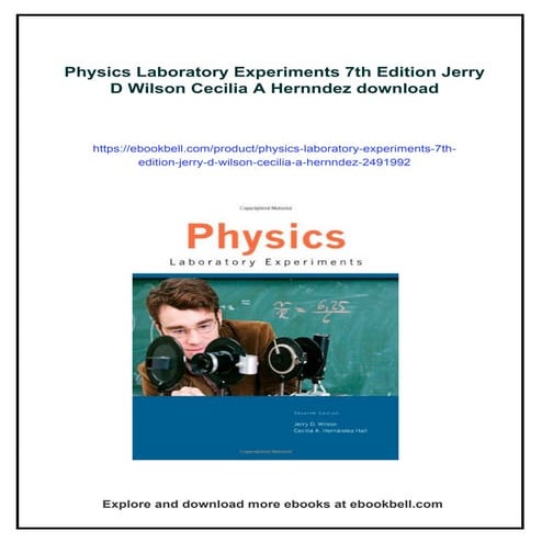 Physics Laboratory Experiments 7th Edition Jerry D Wilson Cecilia A Hernndez | PDF