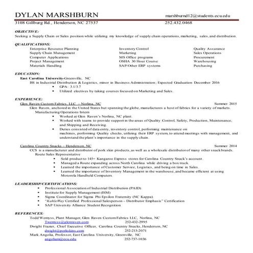 RESUME - Dylan Marshburn | DOCX